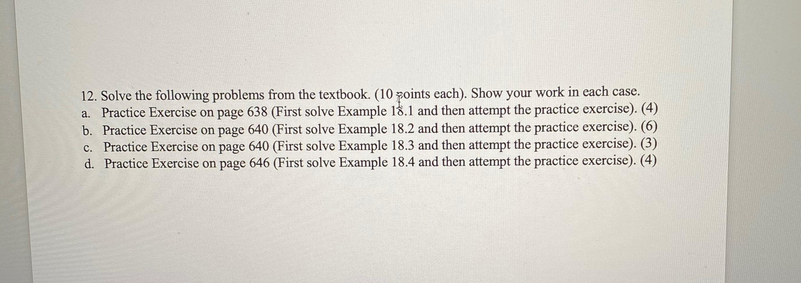 12. Solve the following problems from the textbook. | Chegg.com