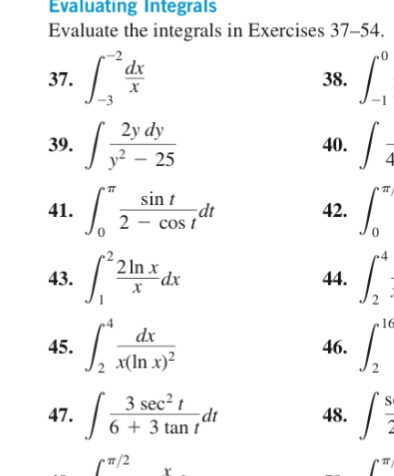 Solved Evaluate the integrals in Exercises 37-54. | Chegg.com