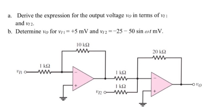 Solved a. Derive the expression for the output voltage vo in | Chegg.com