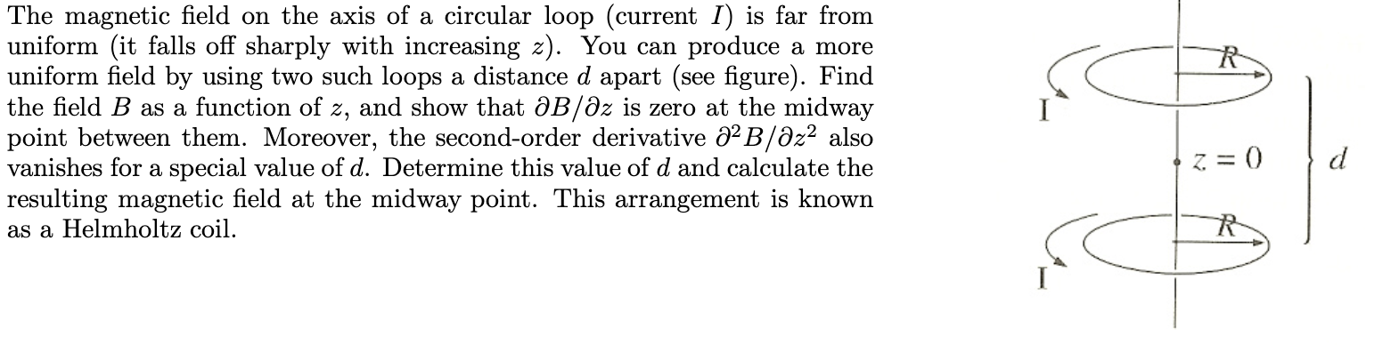 Solved R The magnetic field on the axis of a circular loop | Chegg.com