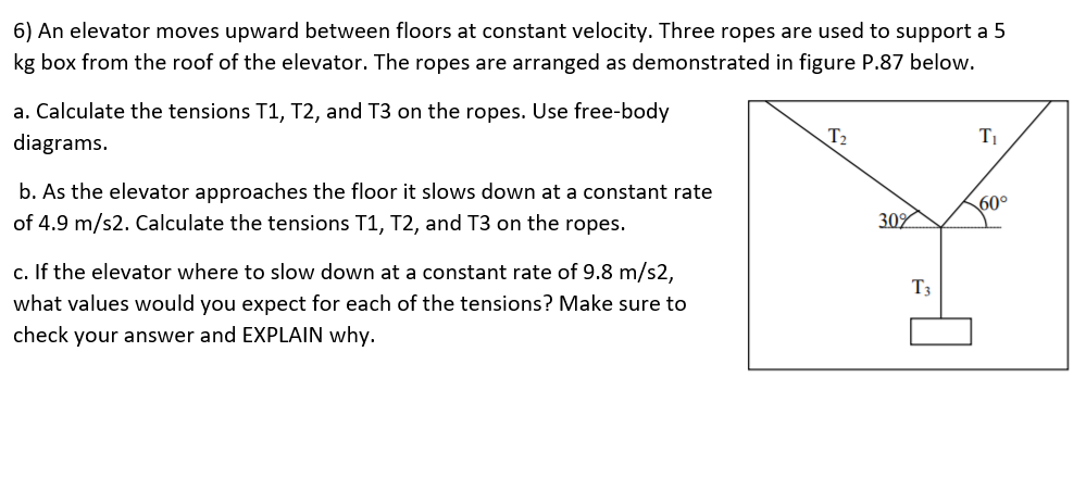 Solved 6) An elevator moves upward between floors at | Chegg.com