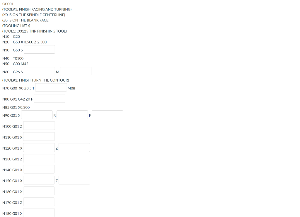 Solved For the given example of a part made by CNC Lathe | Chegg.com