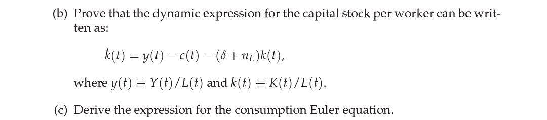 Solved (b) Prove that the dynamic expression for the capital | Chegg.com