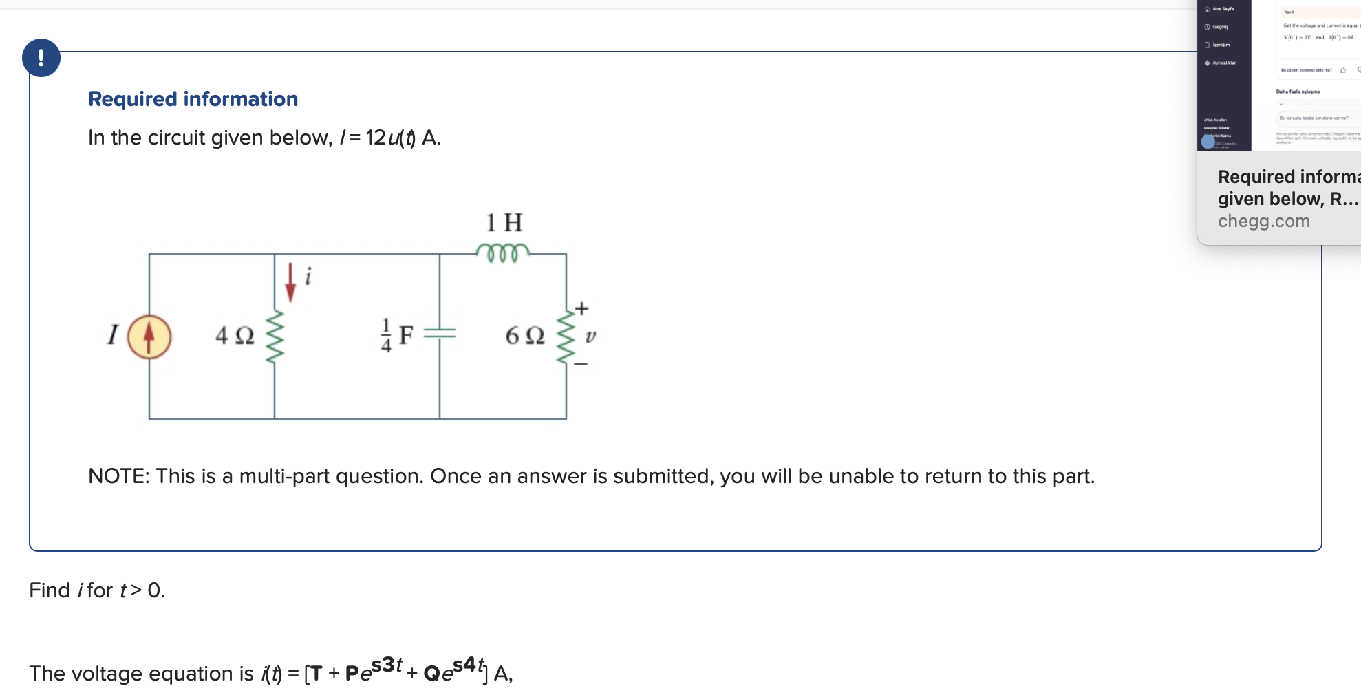Required informationIn ﻿the circuit given below, | Chegg.com