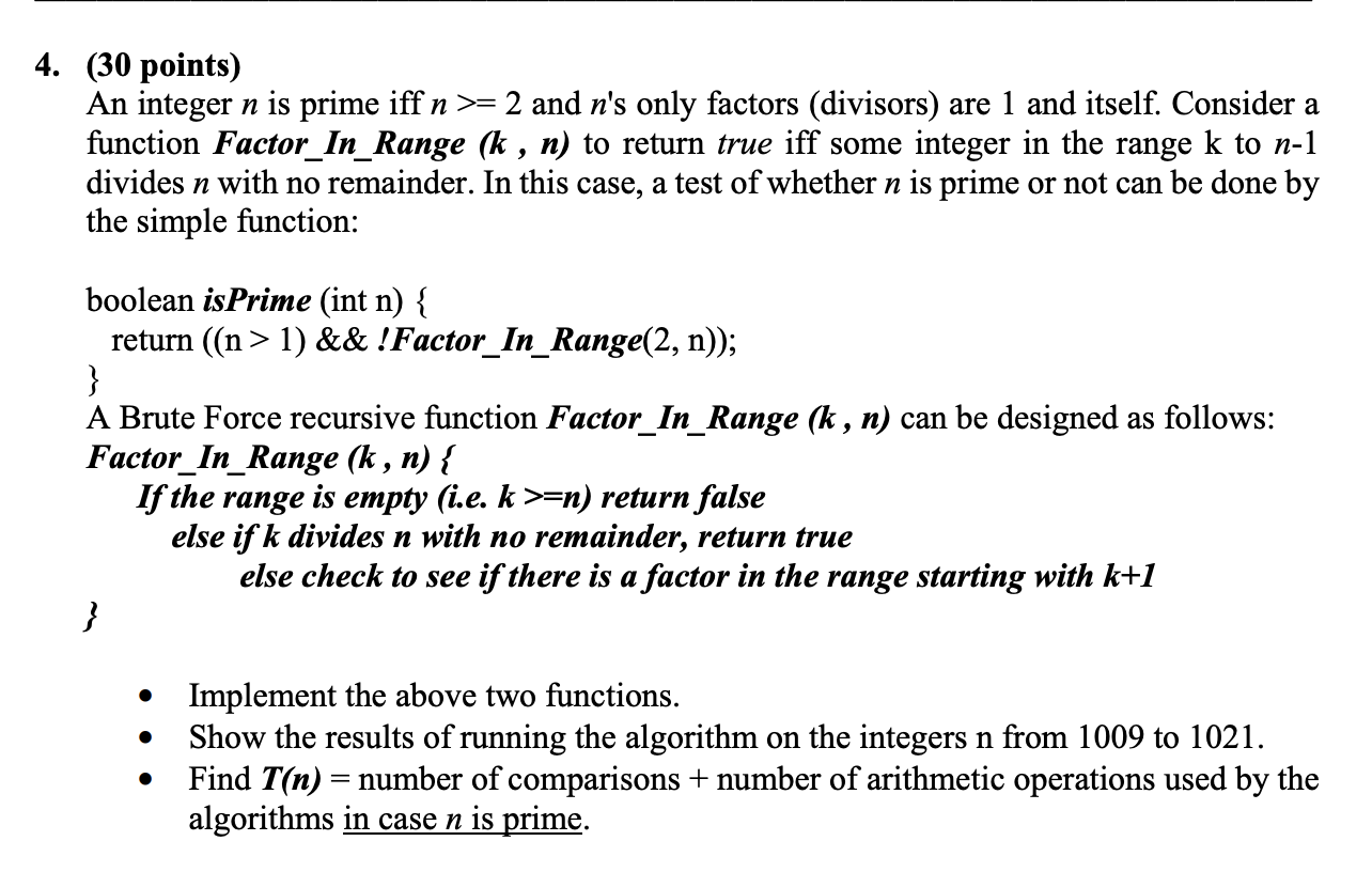 Solved Brute Force and Exclude & Conquer Recursive | Chegg.com