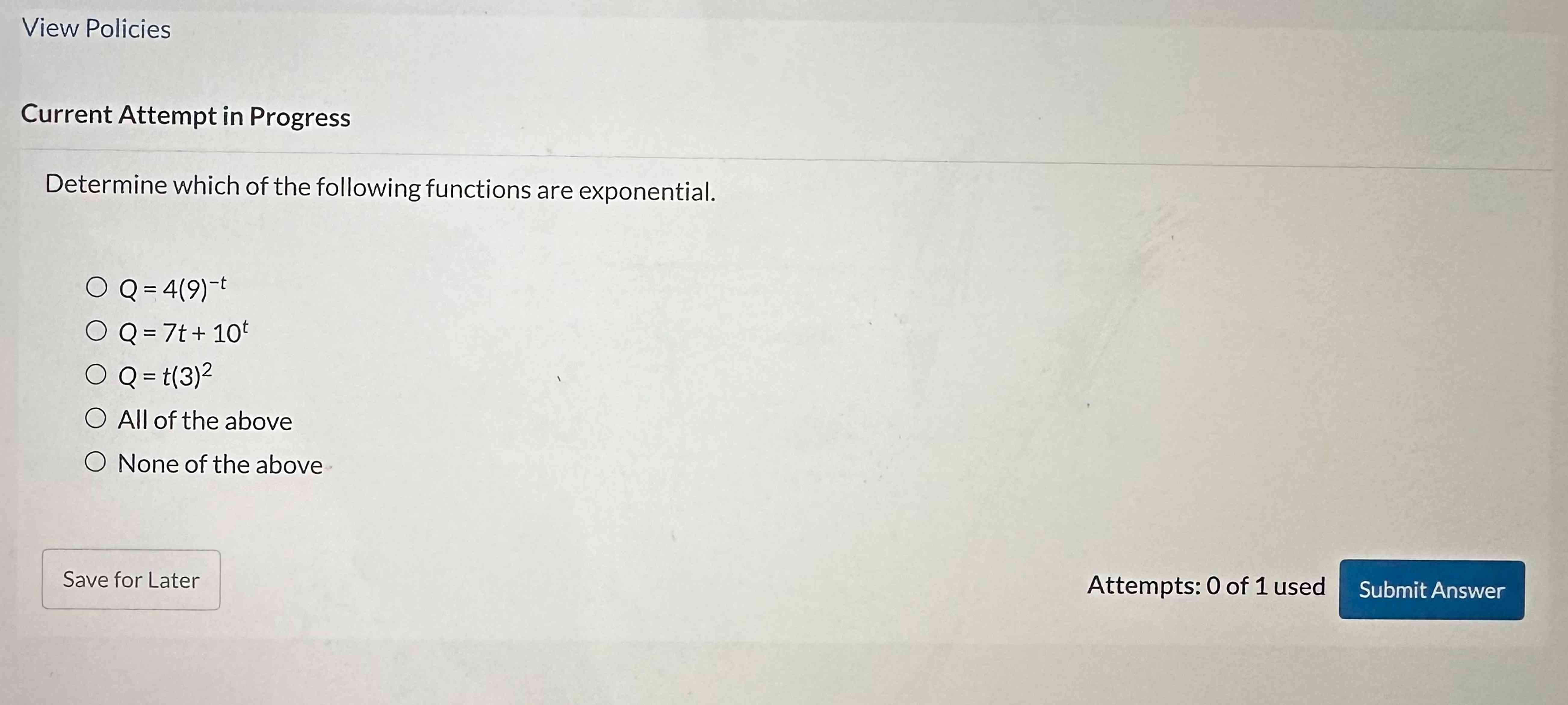 Solved View PoliciesCurrent Attempt in ProgressDetermine | Chegg.com