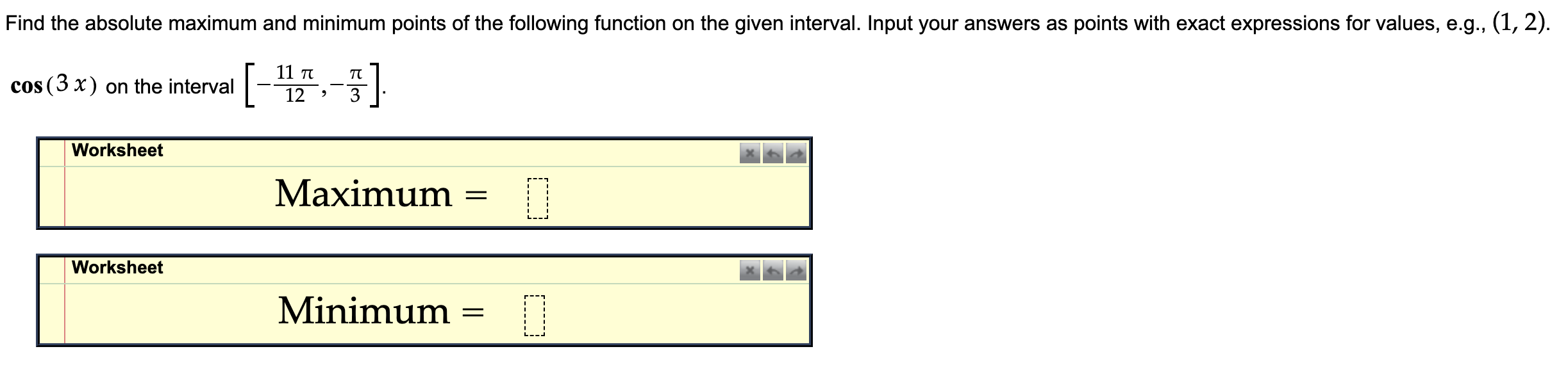 Solved Find the absolute maximum and minimum points of the | Chegg.com