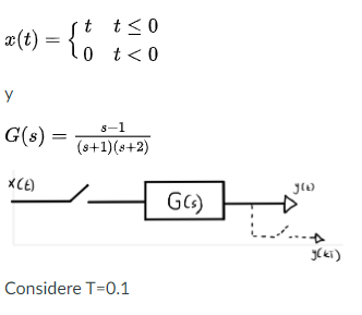 Solved Obtain the output y(kT) of the system shown in the | Chegg.com