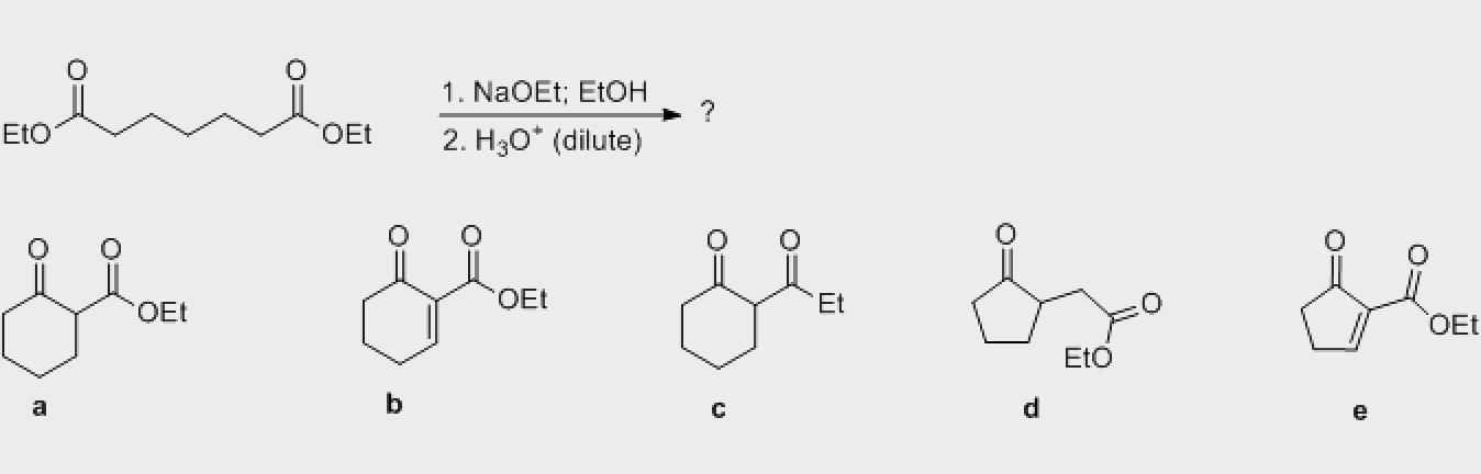 Solved 1. NaOEt; EtOH 2. H30* (dilute) ? Eto OEt frau frou | Chegg.com