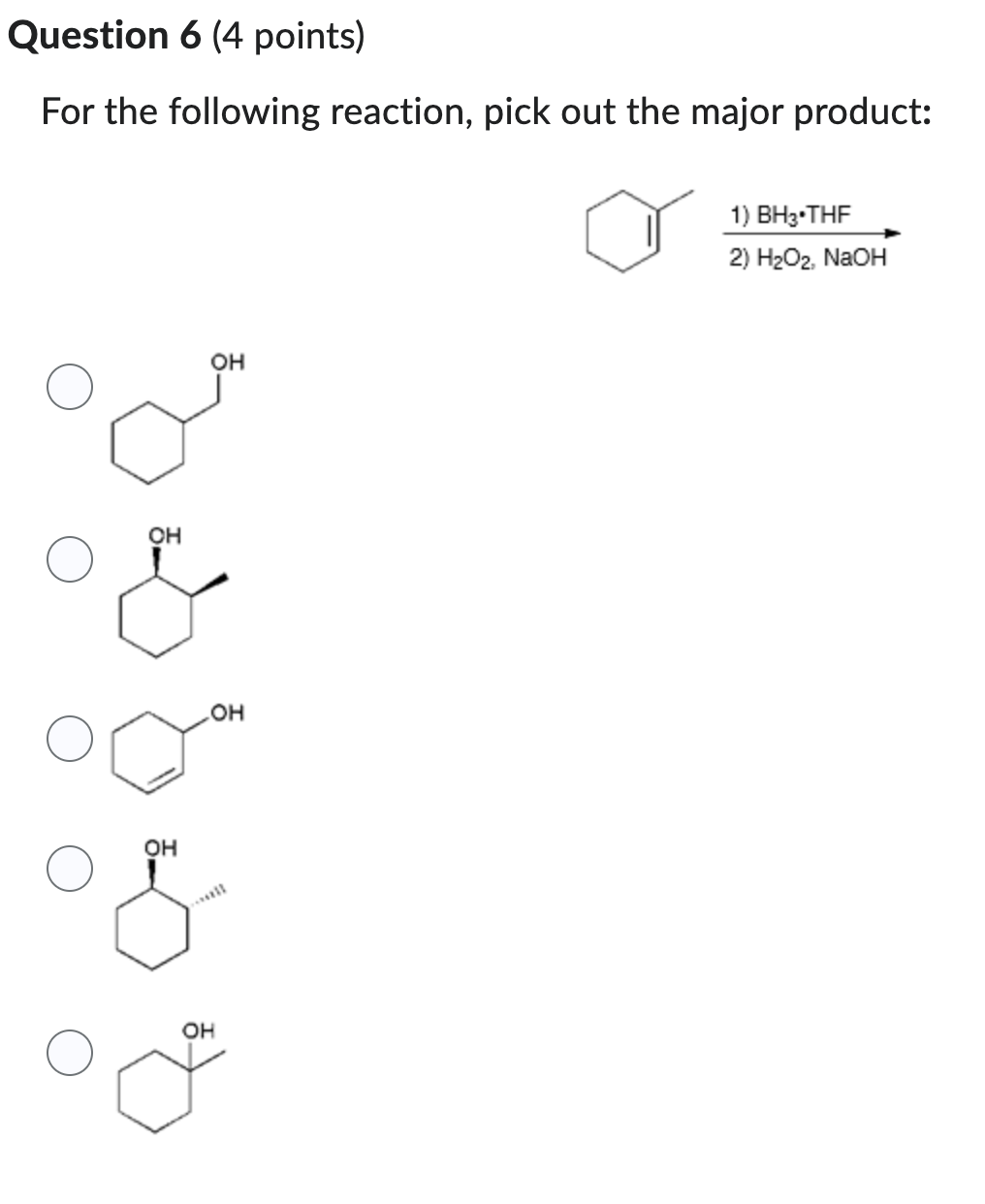 Solved Question 6 (4 ﻿points)For the following reaction, | Chegg.com