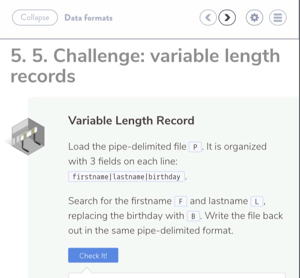 Solved CollapseData formats 5. 5. Challenge: variable length | Chegg.com