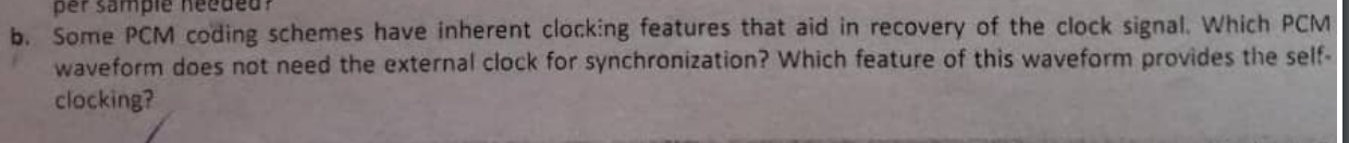 Solved Per Sample B Some Pcm Coding Schemes Have Inherent 3112