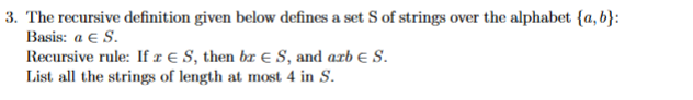Solved 3. The recursive definition given below defines a set | Chegg.com