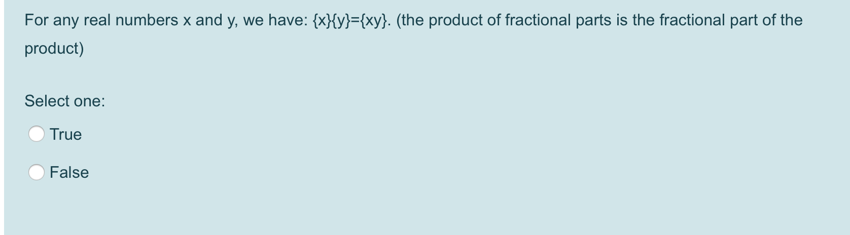 Solved Consider x and y real numbers. Then, {x}={y} if and | Chegg.com