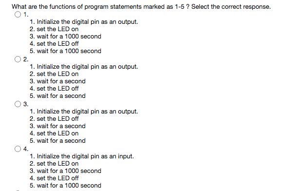 Consider the following program which intend to blink | Chegg.com