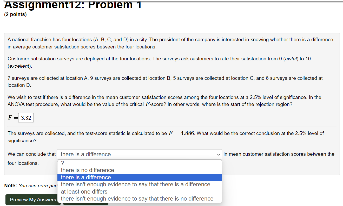 Solved Assignment12: Problem 1 (2 points) A national | Chegg.com