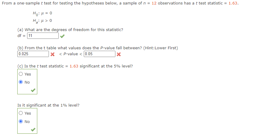 Solved From a one-sample t ﻿test for testing the hypotheses | Chegg.com