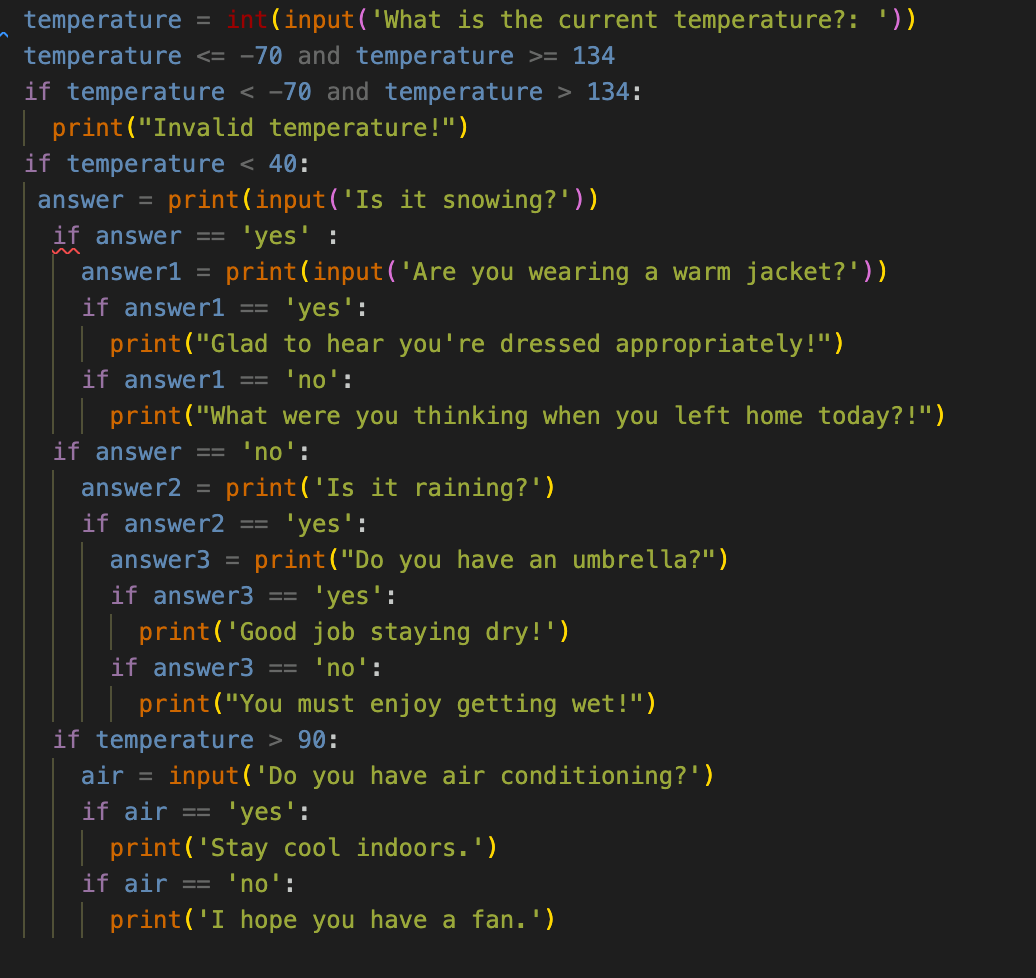 Solved def weather_helper(): """ Program logic - | Chegg.com