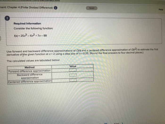 Solved ment: Chapter 4 (Finite Divided Difference) Help | Chegg.com