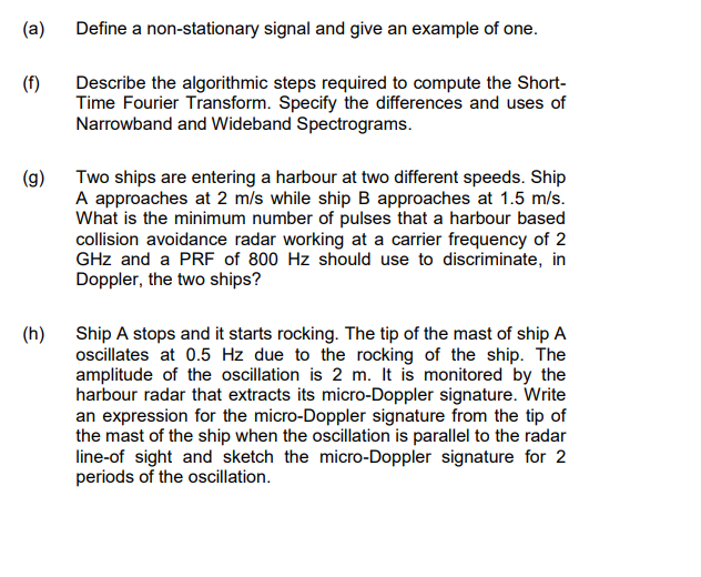 Solved (a) Define a non-stationary signal and give an | Chegg.com