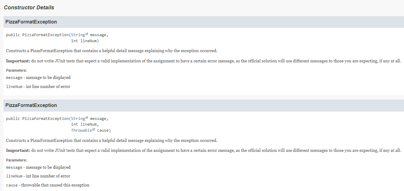Solved public class PizzaFormatException extends Exception 2 | Chegg.com Solved public class PizzaFormatException extends Exception 2 | Chegg.com