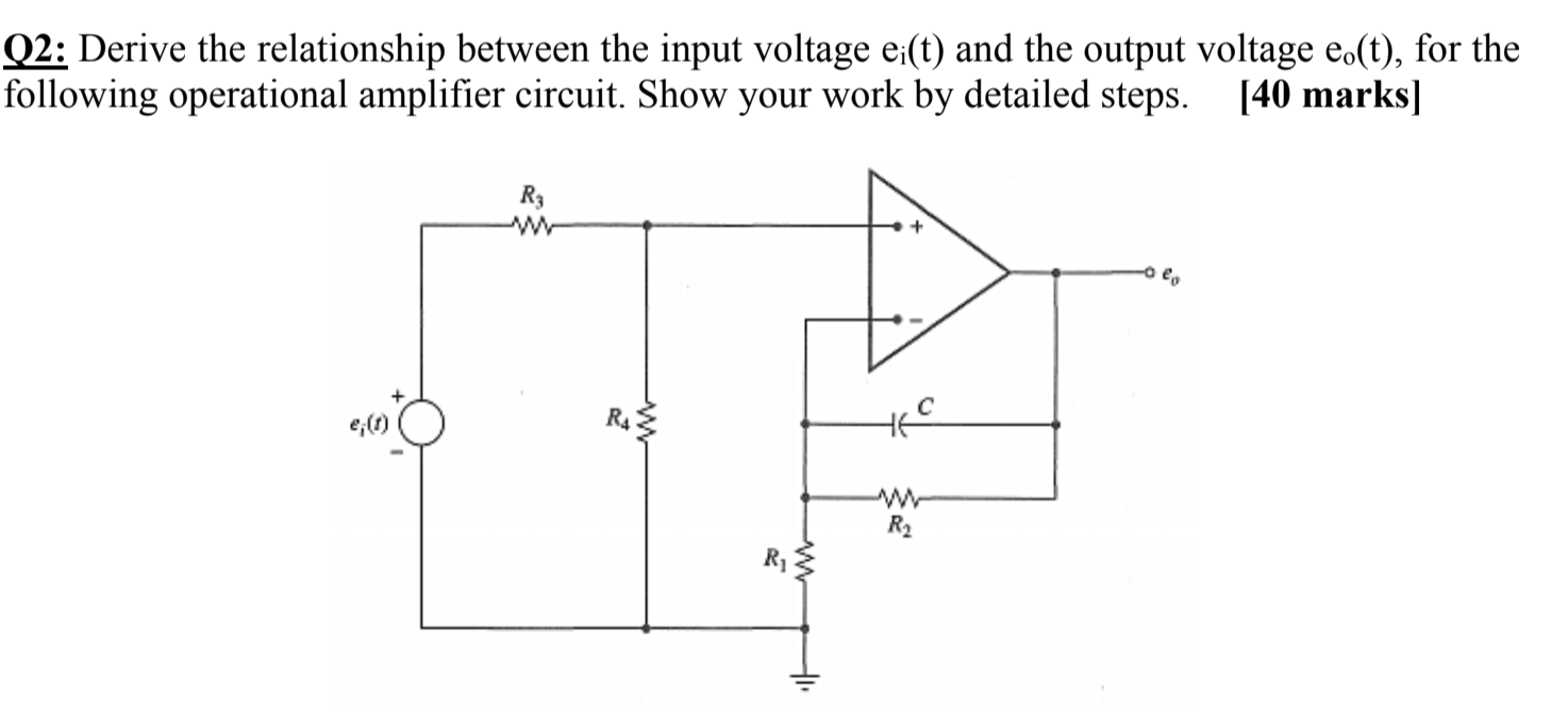 Solved Q2: Derive the relationship between the input voltage | Chegg.com