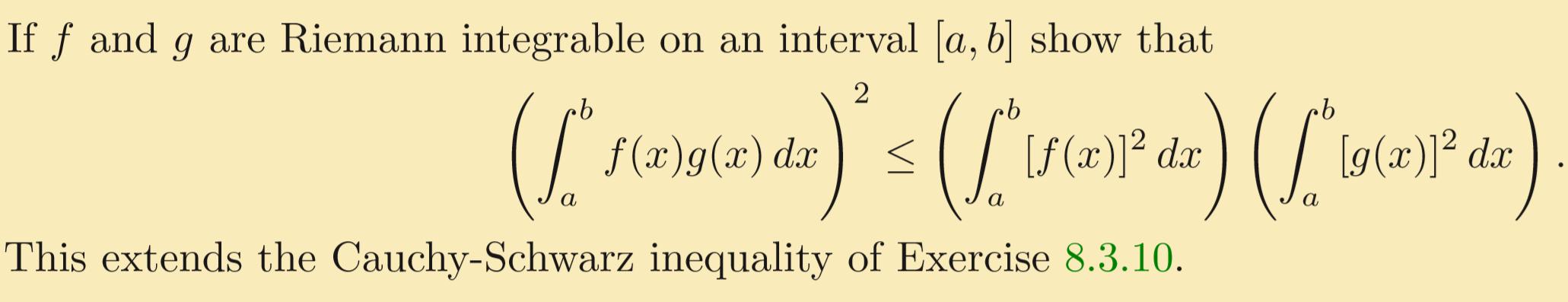 Solved If f and g are Riemann integrable on an interval [a, | Chegg.com