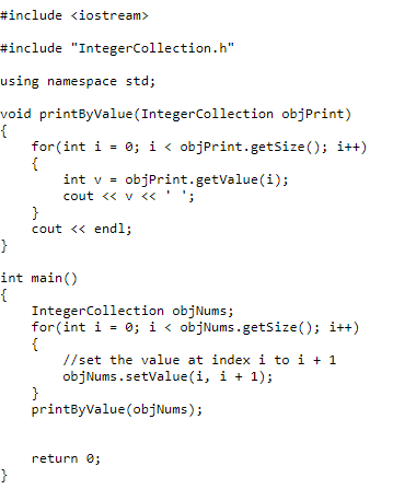 Solved #include #include "IntegerCollection.h" using | Chegg.com