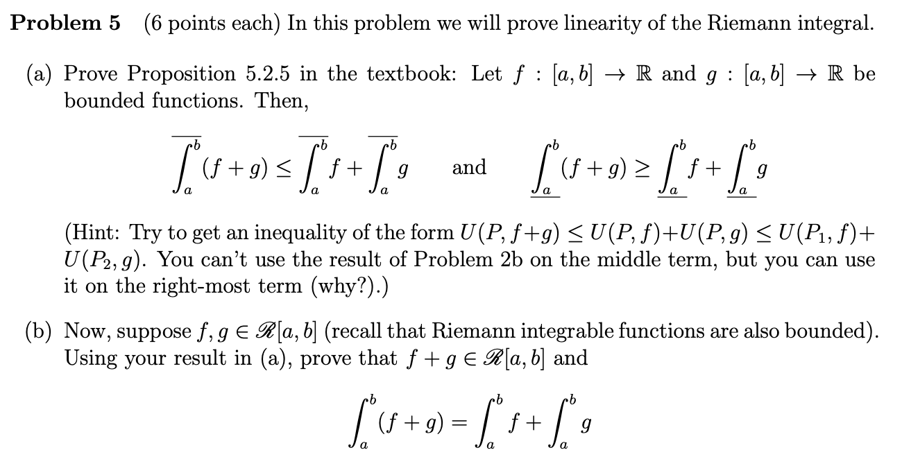 Solved Problem 5 (6 points each) In this problem we will | Chegg.com
