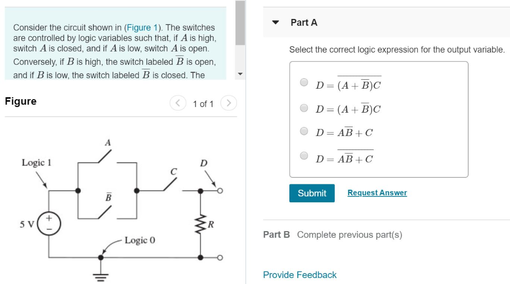 Solved Part A Consider the circuit shown in (Figure 1). | Chegg.com