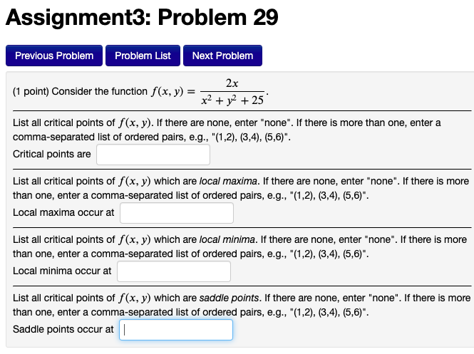 Solved Assignment3: Problem 29 Previous Problem Problem List | Chegg.com
