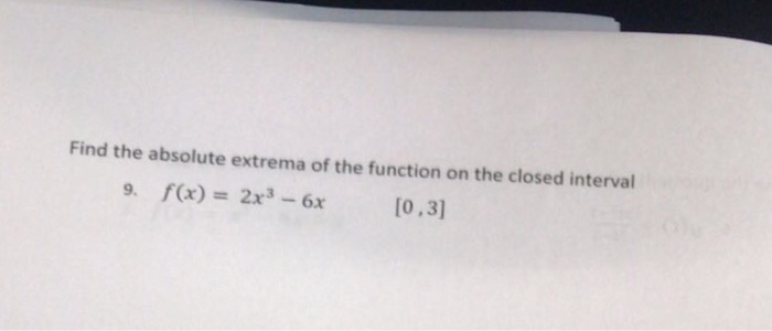 Solved Find the absolute extrema of the function on the | Chegg.com