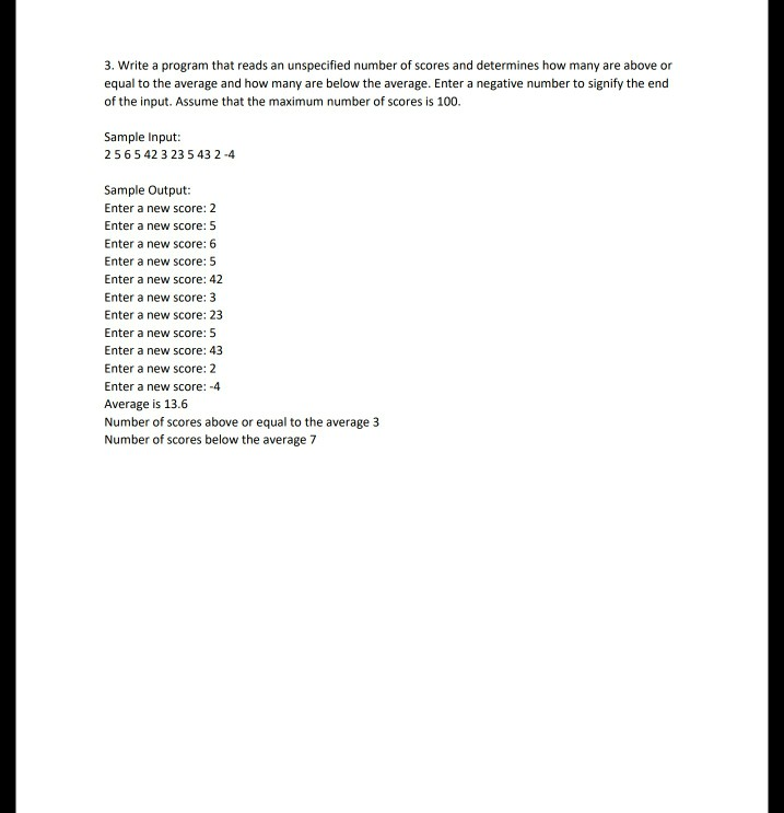 Solved 3 Write A Program That Reads An Unspecified Number 