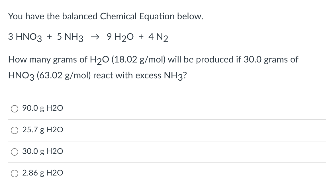 Solved You have the balanced Chemical Equation below. 3 HNO3 | Chegg.com
