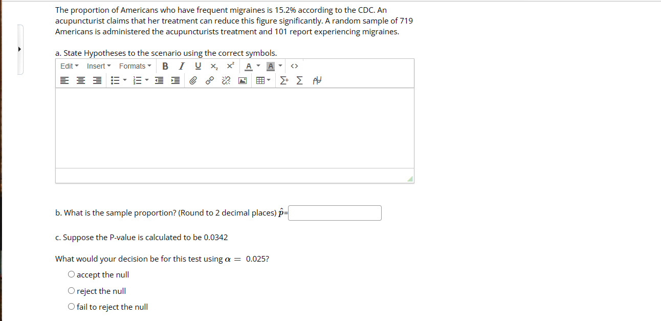 Solved The proportion of Americans who have frequent | Chegg.com