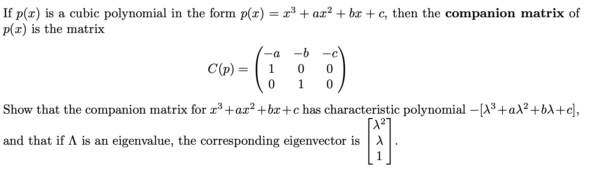 Solved If p(x) is a cubic polynomial in the form p(x) = x3 + | Chegg.com