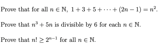 Solved Prove that for all n E N, 1+3+5+...+(2n – 1) = n2. | Chegg.com