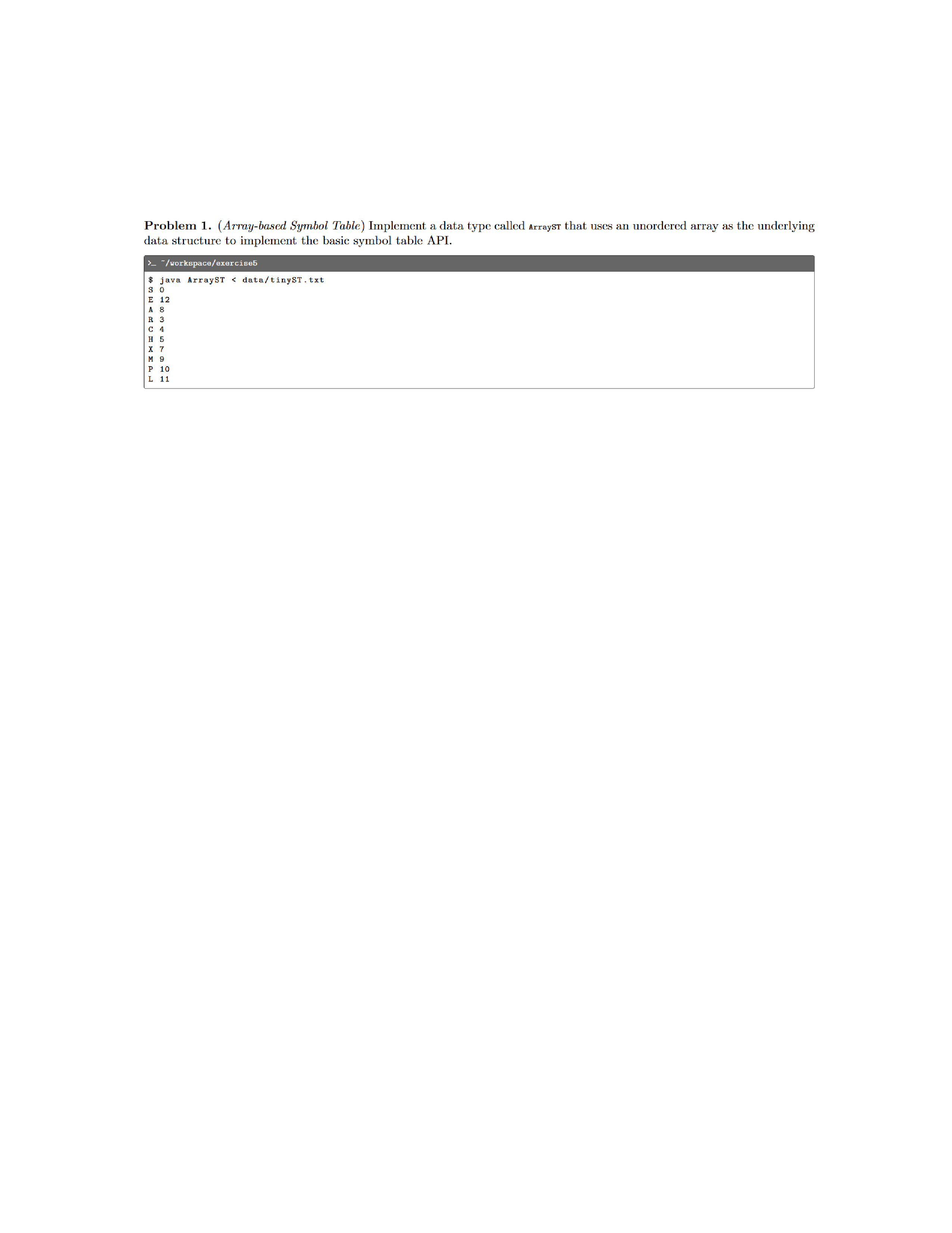 Solved Problem 1 Array Based Symbol Table ﻿implement A 7382