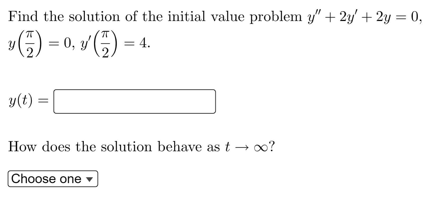 Solved Find the solution of the initial value problem y'' + | Chegg.com