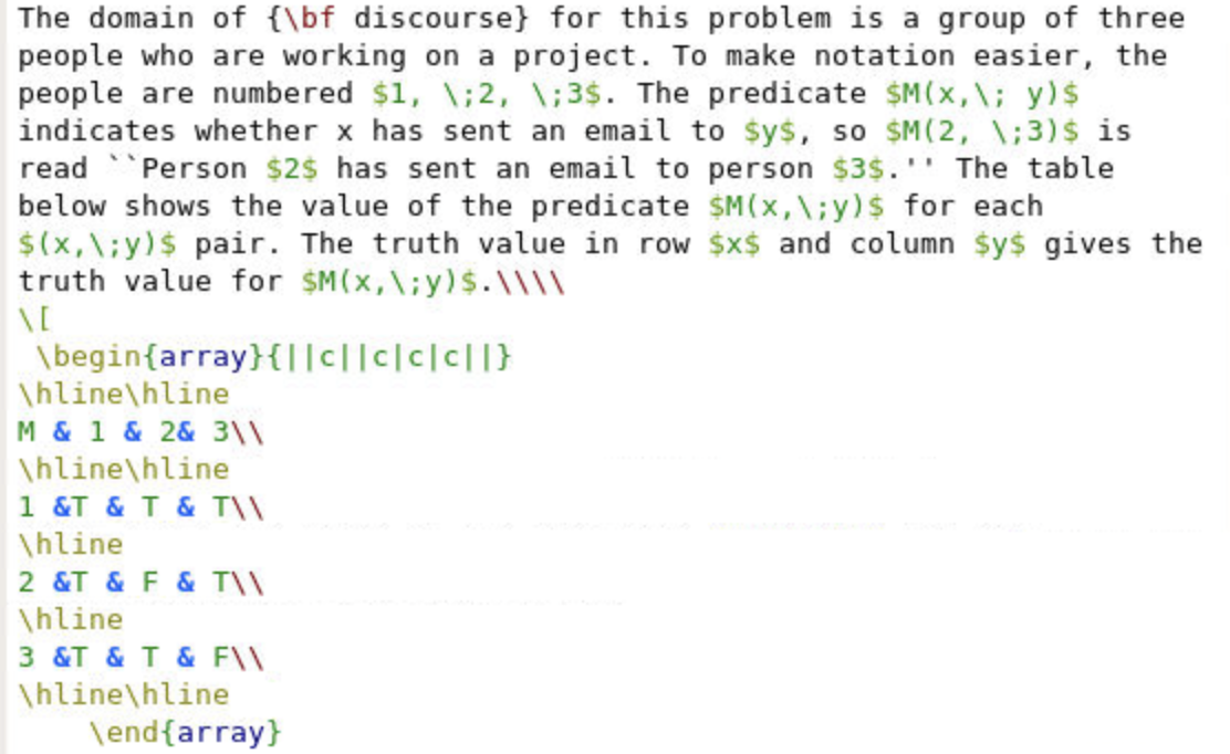 The domain of {\bf discourse } for this problem is a | Chegg.com