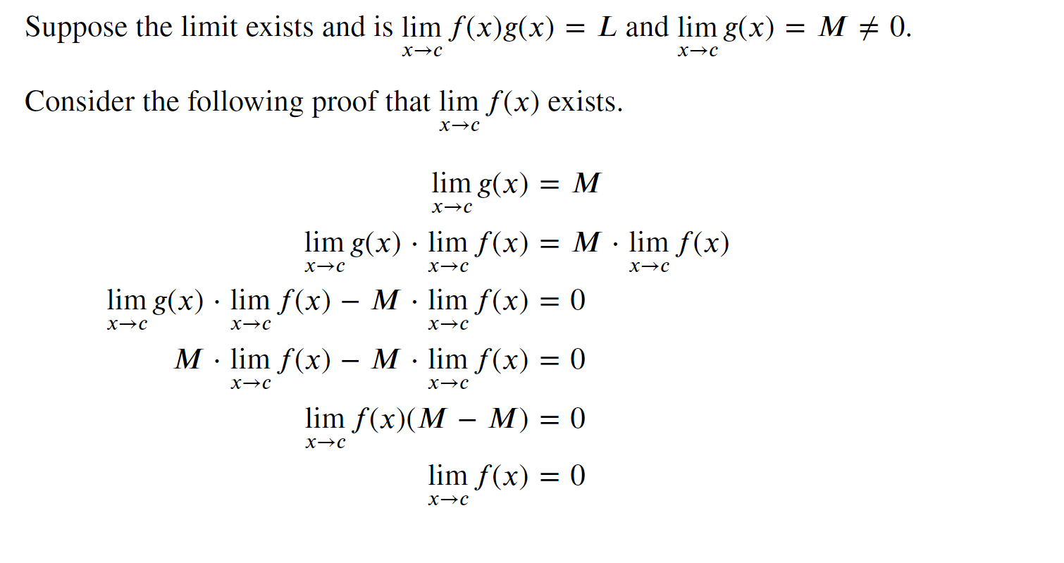 Solved Suppose the limit exists and is limx→cf(x)g(x)=L ﻿and | Chegg.com