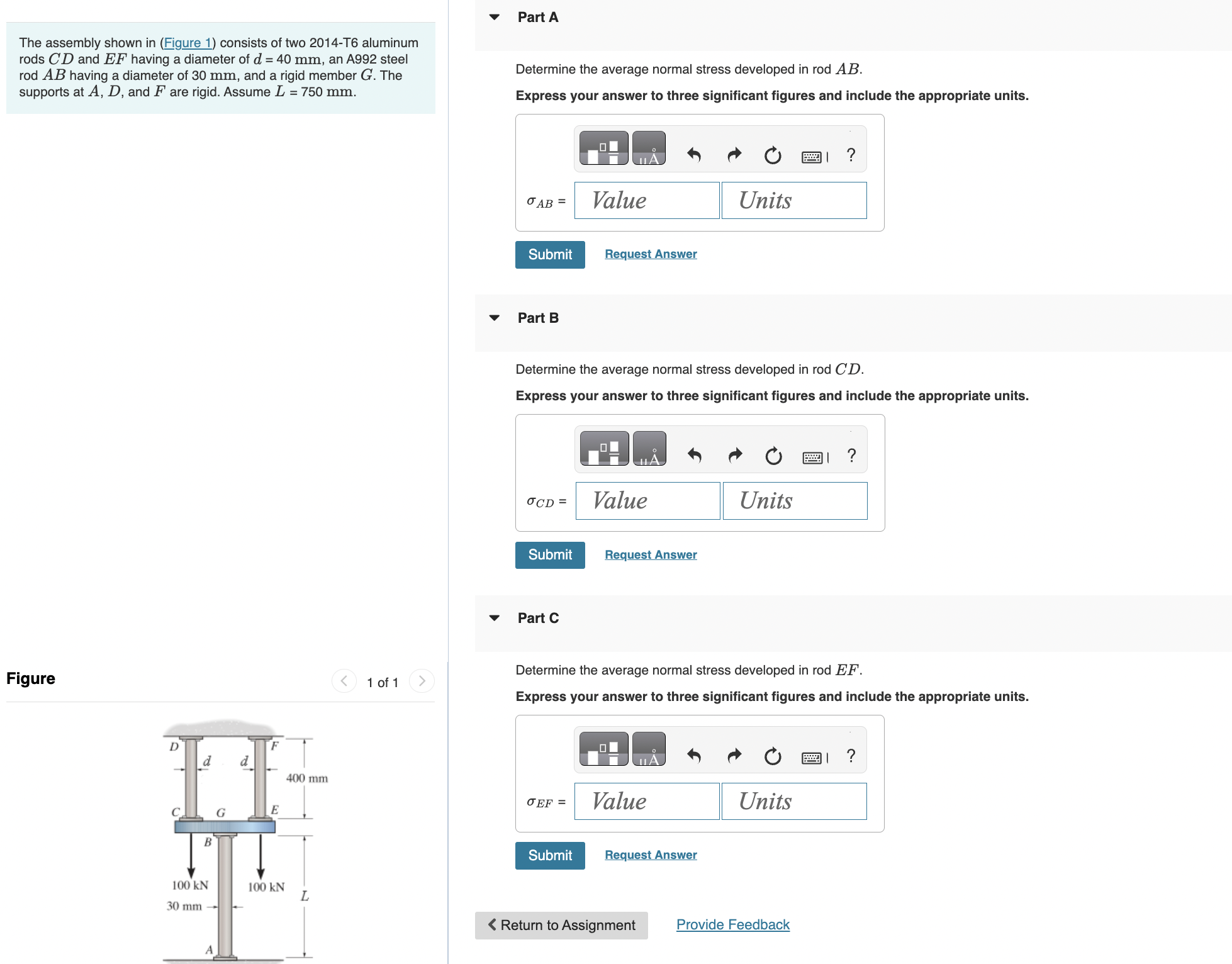Solved PLEASE HELP ASAP!!!!! The assembly shown in (Figure | Chegg.com