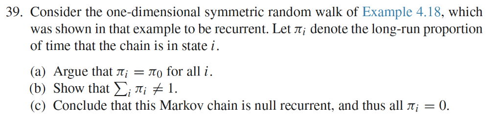 Solved Example 4.18 (A Random Walk) sists of the integers i | Chegg.com