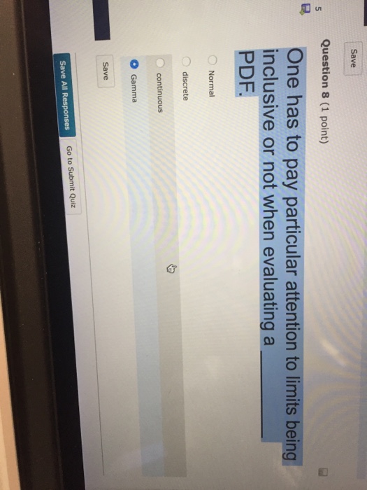 Solved Question 7 (1 point) Probability Density Function has | Chegg.com
