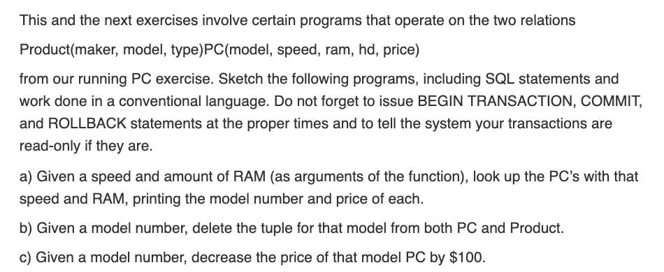 Solved This and the next exercises involve certain programs | Chegg.com