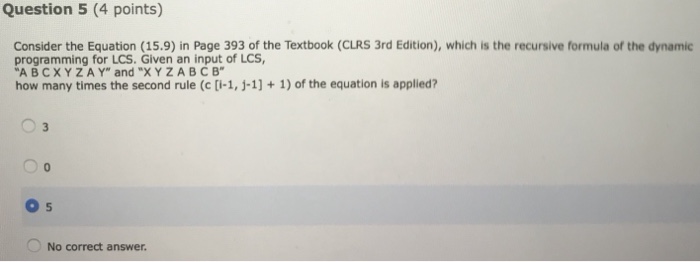 Solved Question 5 (4 points) Consider the Equation (15.9) in | Chegg.com