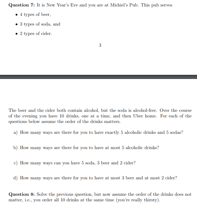 Solved Question 7: It is New Year's Eve and you are at | Chegg.com