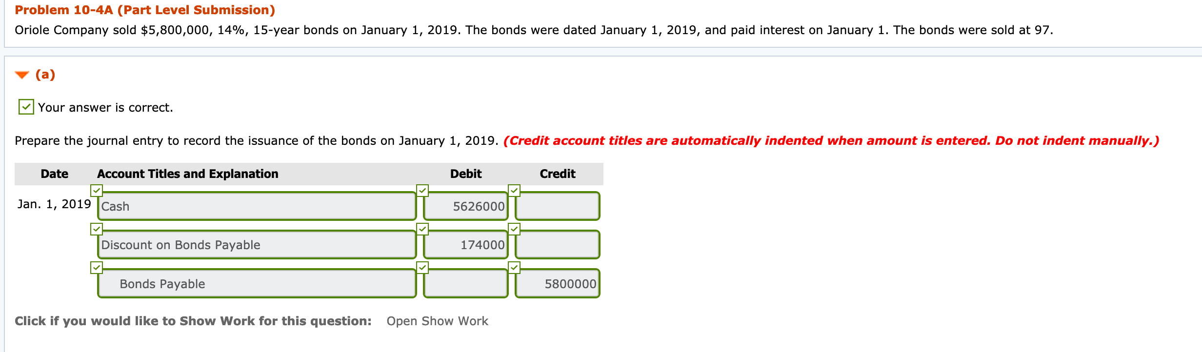 Solved Problem 10-4A (Part Level Submission) Oriole Company | Chegg.com