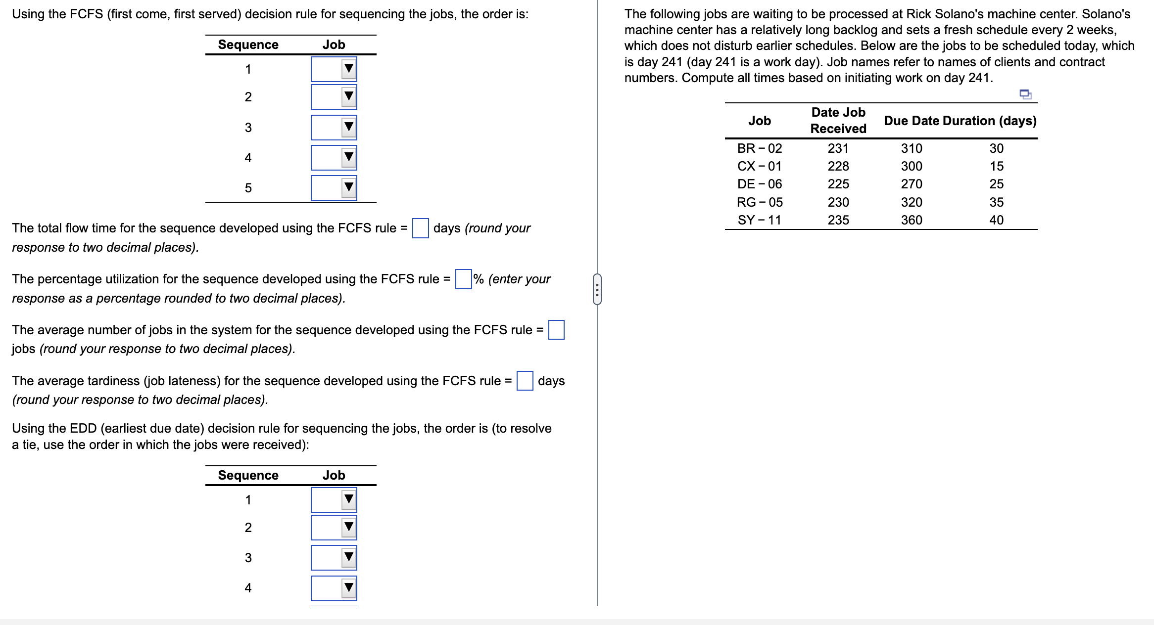 Solved Using the FCFS (first come, first served) decision | Chegg.com