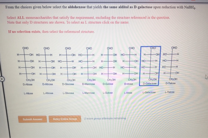 Solved From the choices given below select the aldohexose | Chegg.com Solved From the choices given below select the aldohexose | Chegg.com